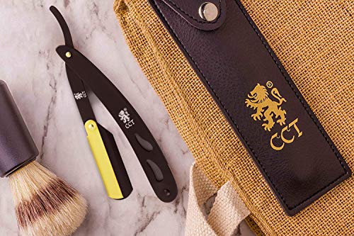 Matte Black and Gold Stainless Steel Cutthroat Straight Razor – The ...