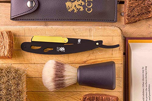 Matte Black and Gold Stainless Steel Cutthroat Straight Razor – The ...